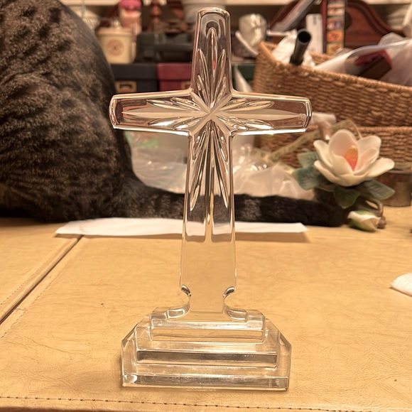 Art | Heavy Solid Crystal Etched Cross Beautiful From Every Angle Step ...